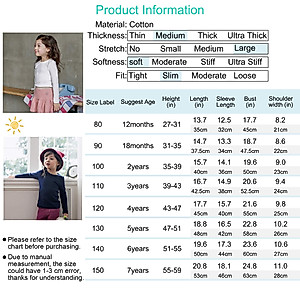 KISBINI Unisex Girls 100% Cotton Long Sleeve T-Shirt Top Tees Dark (6,Green)