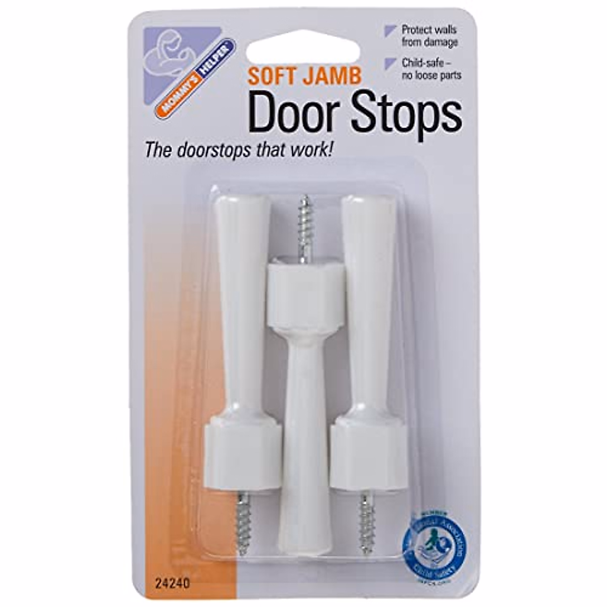 Mommys Helper Pack of 3 Soft Jamb Door Stops Blister, White