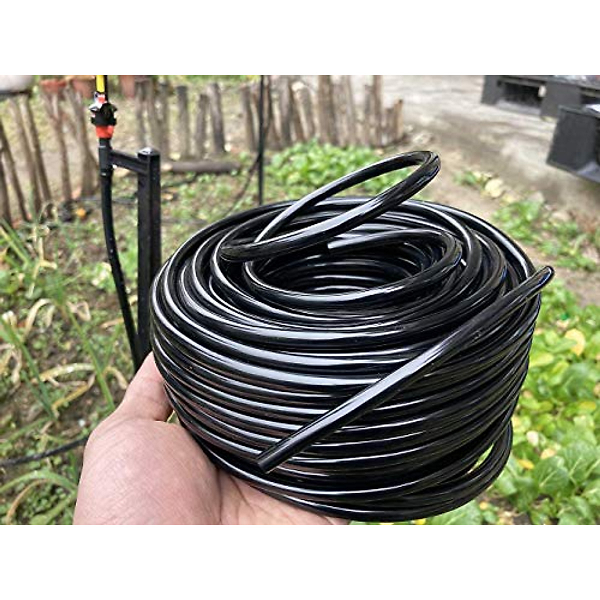 ZILIM 100ft 1/4inch(7 x 4mm) Blank Distribution Tubing Drip Irrigation Hose Garden Watering Tube Line(100’)