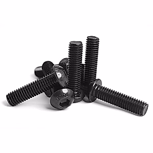 50 Pcs M5-0.8 x 12mm Button Head Socket Cap Screws, 10.9 Grade Alloy Steel, Allen Socket Drive, Black Oxide Finish, Full Thread (10.9 Grade,M5-0.8 x 12mm,50 Pcs)