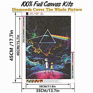 Adult and Children 5D Diamond Painting kit, Beginner Rhinestone Diamond Art kit, DIY 5D Diamond Painting for Home Wall Decoration Gifts Fantasy Starry Sky (14X18 inches)