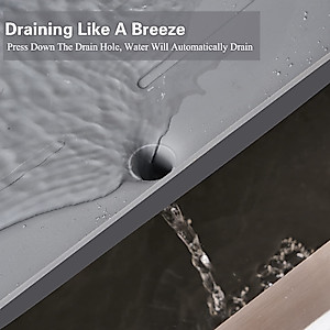 Under Sink Mat, 34"x22" Silicone Under Sink Mats for Kitchen Waterproof, Cabinet Drip Tray, Bottom of Kitchen Under The Sink Mat, Liner Protector with 1" Lip Drain Hole for Leak