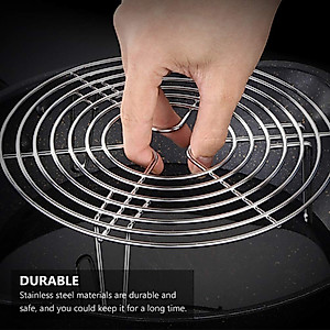 YARNOW Round Cooking Cooling Racks Stainless Steel Round Rack for Steaming Rack and Air Fryer Cooking Steamer Rack for Air Fryer Pressure Cooker Oven 20X7cm