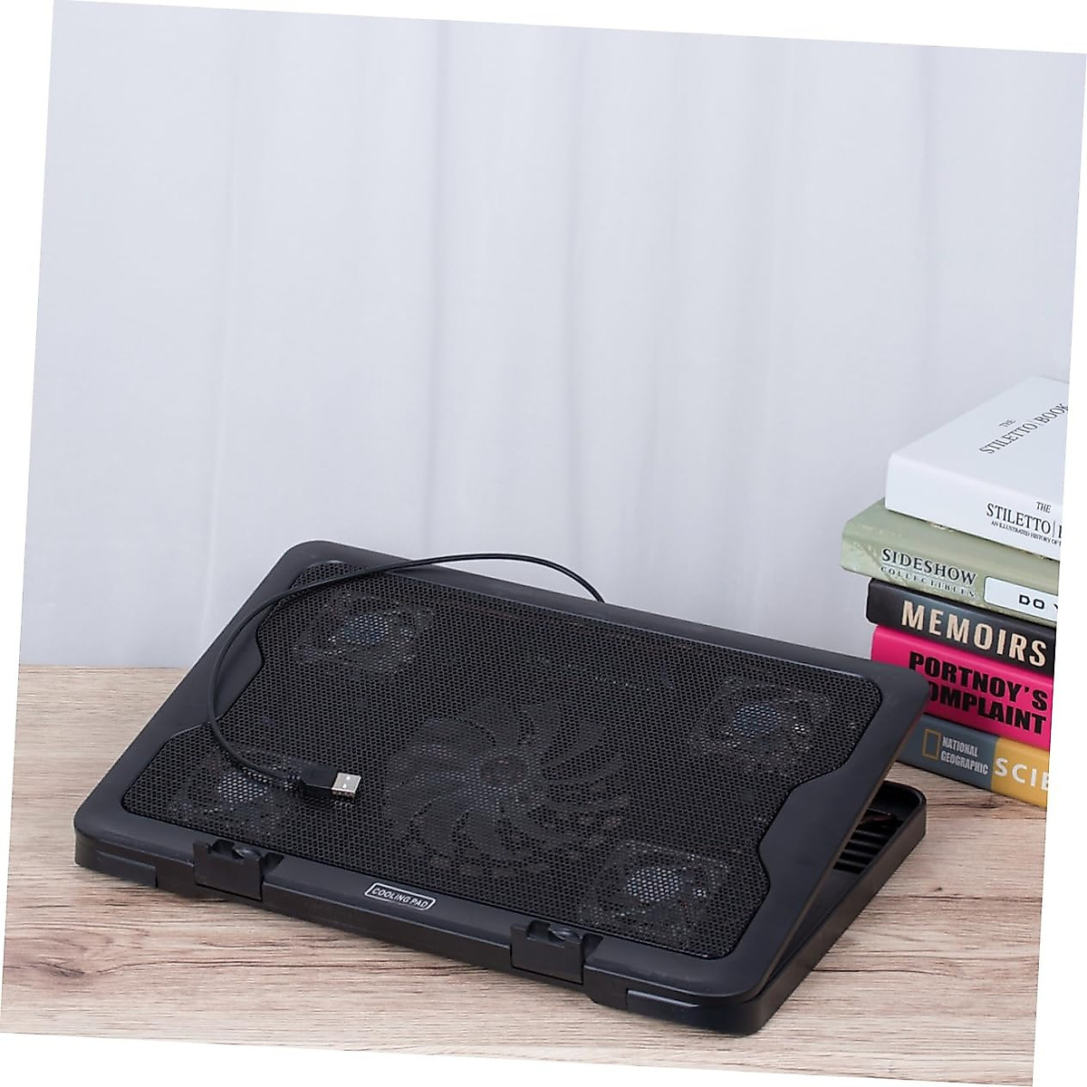 Mikikit Laptop Fan Cooler Portable Fan Notebook Cooler C5 Laptop Cooling Pad Portable Laptop Cooler