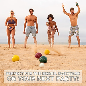 Franklin Sports Bocce Sets - Regulation Bocce Balls and Pallino - Beach and Lawn Bocce Set for Adults - Advanced, 90mm