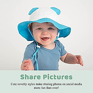 Baby Sun Hat | UPF 50+ Sun Protection All-Day Adjustable Infant 100% Cotton Bucket Hat for Head, Neck & Eyes Strawberry