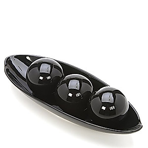 Hosley Decorative Bowl and Orb Set. Ideal Gift for Weddings Special Occasions and for Decorative Centerpiece in Your Living Dining Room (Black)