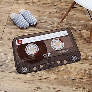 litymitzromq Non-Slip Soft Kitchen Mat Bath Rug, Retro Creative Cassette Doormat Kitchen Bathroom Entrance Welcome Mat Home Collection Runner Rug Doormat Runner Carpet