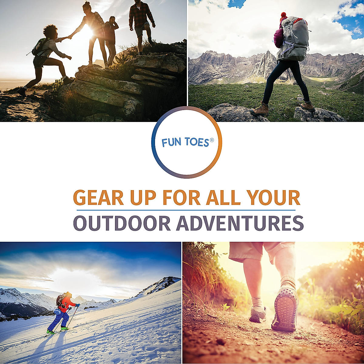 FUN TOES Men's 80% Wool Ankle Socks 6 Pack Strong Arch Support Winter Cushioned Bottom Ideal for Hiking (Gray, Men's 10-13)