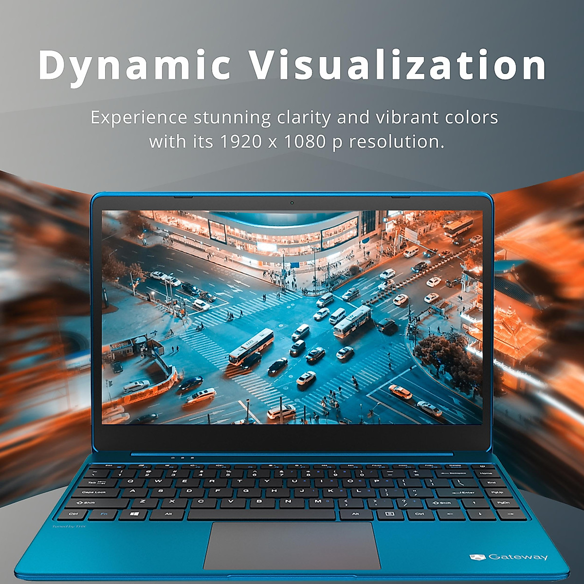 Gateway 14.1" Ultra Slim Laptop, IPS FHD Display, Intel i5-1135G7 Processor, 16GB RAM, 1TB PCIe SSD, Intel Iris Xe Graphics, Camera, Fingerprint Scanner, Bluetooth, Blue, Win 10, 32GB USB Card