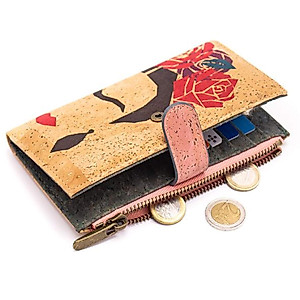 RFID Vegan Cork wallet purse, Handmade Eco Friendly Sustainable gift from Portugal Lightweight Durable Waterproof zero waste (Picasso)