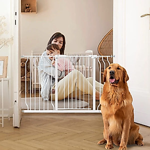Easy Walk Baby Gate for Stairs & Doorways with Optional Extensions, Detachable Extra Wide Pet Gates with Automatic Closing, Safety Gate, Dog Playpen for Hallway