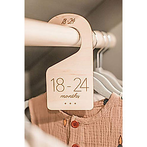 Baby Closet Size Dividers Baby Closet Organizer – White Loft Thick Birch Baby Closet Dividers from Newborn to 24 Months – Timeless Etched Design for Any Nursery Decor (Set of 7)