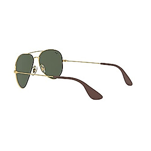 Ray-Ban RB3558 Aviator Sunglasses, Gold/Dark Green, 58 mm