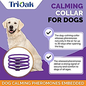 4 Pack Calming Collar for Dogs, All New Pheromone Anti-Loose Dog Calm Collar, Separation Anxiety Relief for Dogs, Reduce Dog's Anxiety and Stress