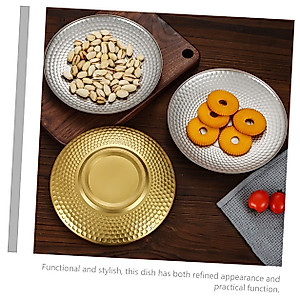 Hemoton Hammered Fruit Plate Fish Serving Platter Kids Trays for Eating Seashell Decor Outdoor Plate Dinner Plate Metal Appetizer Plate Disc Outdoor Board Stainless Steel Camping