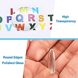 PATIKIL Transparent Glass Cabochons, 20Pcs 55mm Round Glass Dome Tiles for Photo Pendant Jewelry Making, Clear