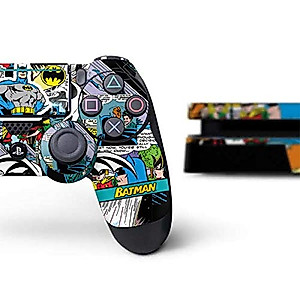 Skinit Decal Gaming Skin Compatible with PS4 Slim Bundle - Officially Licensed Warner Bros Batman Comic Book Design