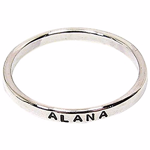 Personalized Sterling Silver Ring, Stacking Rings - 2.4 mm wide
