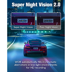 3 Channel Dash Cam Front and Rear Inside, 4K Full HD 170 Deg Wide Angle Dashboard Camera with 32GB SD Card,2.0 inch IPS Screen,Built in IR Night Vision,G-Sensor,Loop Recording,24H Parking Recording