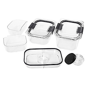 Rubbermaid Brilliance Food Storage Container, Salad and Snack Lunch Combo Kit, Clear, 9 Piece Set 1997843
