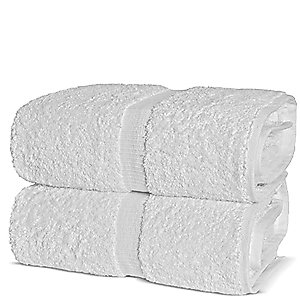 Chakir Turkish Linens, 100% Cotton Premium Quality Turkish Bath Sheets (35''x70'' Large Bath Sheet Towels - White)