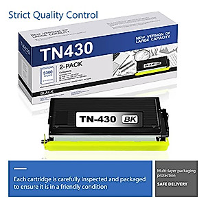 EDH Compatible TN430 TN-430 Toner Cartridge Replacement for Brother High Yield Compatible with DCP-1200 HL-1240 1430 1435 MFC-8500 8300 9700 9750 P2500 IntelliFax-4100e 5750 Printer (2 Pack,Black)