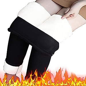 High Waisted Thermal Winter Yoga Pants for Women High Waisted Thermal Winter Hiking Running Pants Pockets(Pink,X-Large)