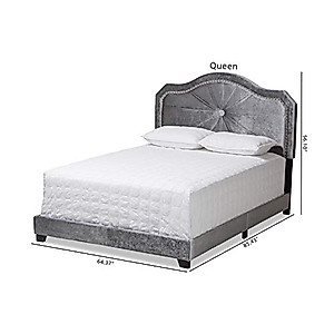 Baxton Studio Beds (Box Spring Required), Queen, Gray