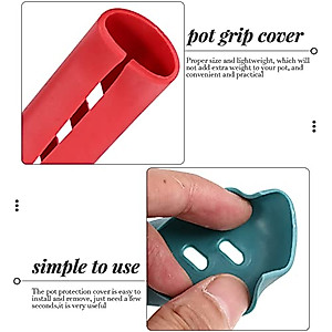 DOITOOL 10 Pairs Pan Grip Covers Silicone Pot Assist Handle Holder Non- Slip Skillet Handle Sleeves for Cast Iron Frying Pans Griddles Cookware