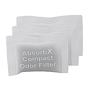 iTouchless 3-Pack AbsorbX Compact Odor Filters For Trash Cans and Compost Bins, Absorbs Garbage Smells, All Natural Activated Carbon