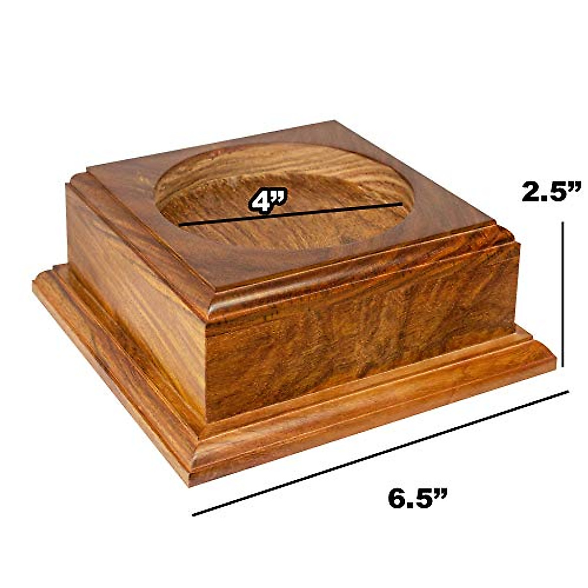 Cremation Urn Pedestal, Wooden Urn Base with Personalized Name Plate