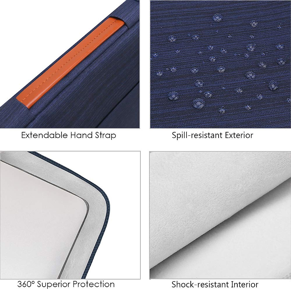 Lacdo 360° Protective Laptop Sleeve Case for 16 inch New MacBook Pro M4/M3/M2/M1 Pro/Max A3403 A3186 A2991 A2780 A2485 A2141 2024-2019, 15 inch Surface Laptop 7th Copilot+PC/6/5/4/3 Computer Bag, Blue