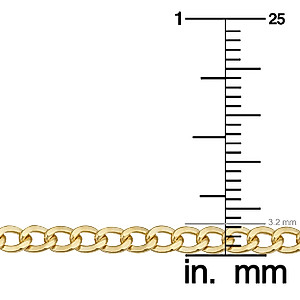 Kooljewelry 14k Yellow Gold Filled 3.2 mm High Polish Miami Cuban Curb Chain Necklace