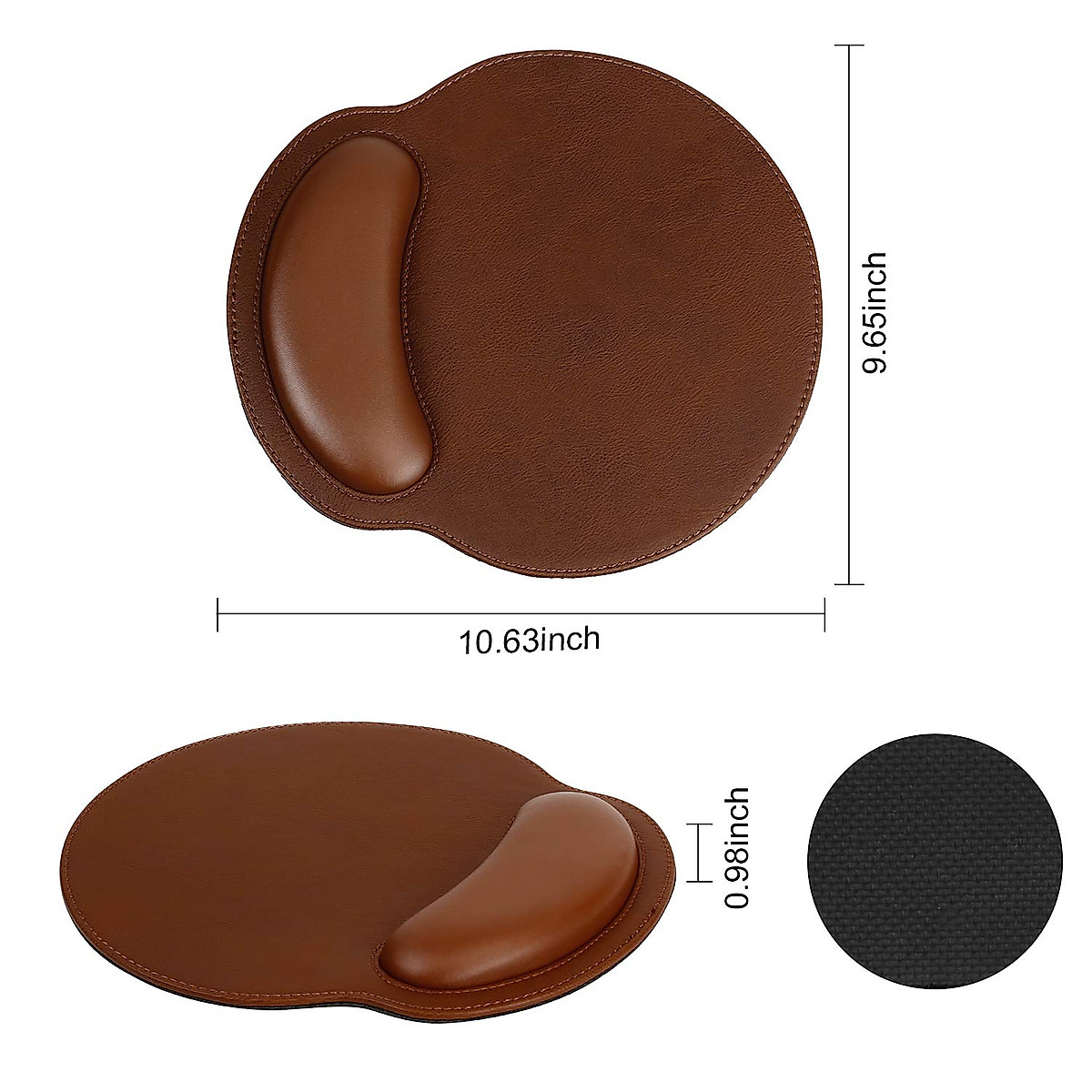 RICHEN Ergonomic PU Leather Keyboard Wrist Rest and Mouse Pad with Wrist Support, Memory Foam Set for Computer/Laptop,Gaming and Office, Comfortable for Easy Typing & Pain Relief (PU Brown)