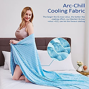 Topcee Cooling Blanket, Summer Cooling Blankets for Hot Sleepers, Arc-Chill Q-Max>0.5 Cool Fiber, Oeko-TEX 100% Certified, Soft, Breathable, Double-Side Design Throw,Keep Cool for Adults Kids 50"x70"