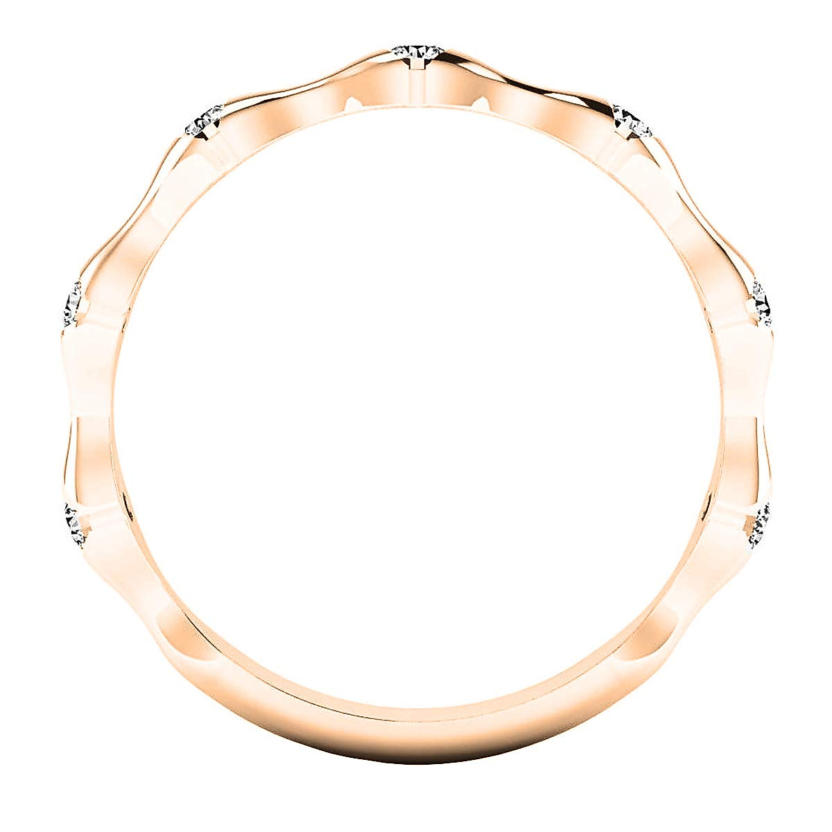 Dazzlingrock Collection 0.25 Carat (ctw) 14K Round Diamond Ladies Eternity Wedding Band Ring 1/4 CT, Rose Gold, Size 7