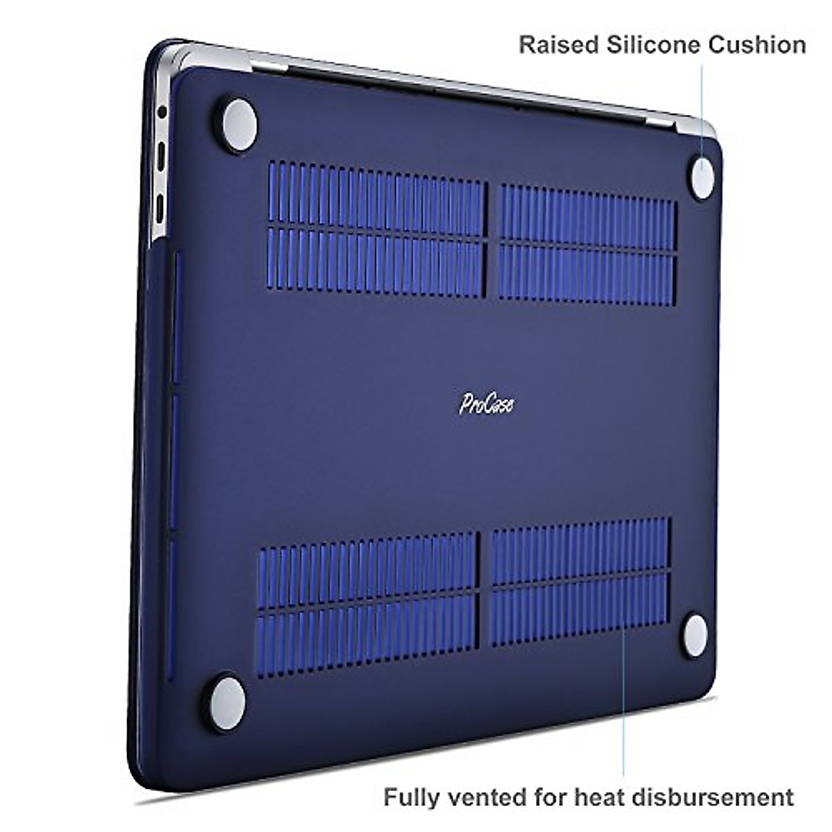 ProCase for MacBook Pro 15 2019 2018 2017 2016 A1990/A1707 with Touch Bar, Hard Shell Case and Keyboard Cover for 2016-2019 MacBook Pro 15" -Darkblue