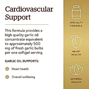 Solgar Garlic Oil Perles, 250 Softgels - Natural Cardiovascular Support - Garlic Oil Concentrate, Reduced Odor - Gluten Free, Dairy Free - 250 Servings