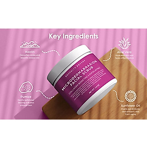 Brooklyn Botany Microdermabrasion Facial Scrub 2.5 oz – Exfoliating Face Scrub for Tightening and Brightening Skin - Face Exfoliator for Acne Scars, Wrinkles, Fine Lines and Aging Spots