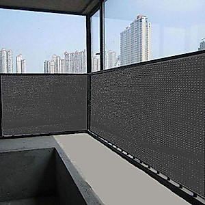 Balcony Privacy Screen Cover, 3.0ft x10ft Fence Screen Balcony Shield Cover UV-Resistant Visibility Reduction Windscreen Garden Fence with Cable Ties (3x10ft, Grey)