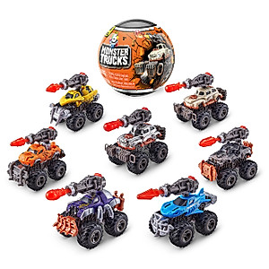 5 Surprise Monster Trucks Series 1 by ZURU (2 Pack) Glow in The Dark, Miniature Mystery Collectible Capsules, Mini Toy Truck, Battle Toys for Boys, Kids, Teens