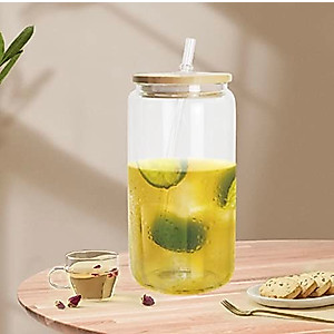 Pretty Penny 16oz frosted sublimation glass jar jars with lids,bamboo lid plastic straw, beer glasses & straw , reusable drinking tumblers blanks