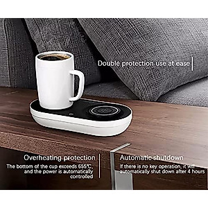 PALTIER Coffee Mug Warmer, Drink Cooler with Wireless Charger for Desk, Cup Warming, Cooling and Phone Charging 3 in 1 for Home Office Gift