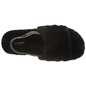 Koolaburra by UGG Unisex-Child K FUZZ'N Sandal, Black, 2 Little Kid