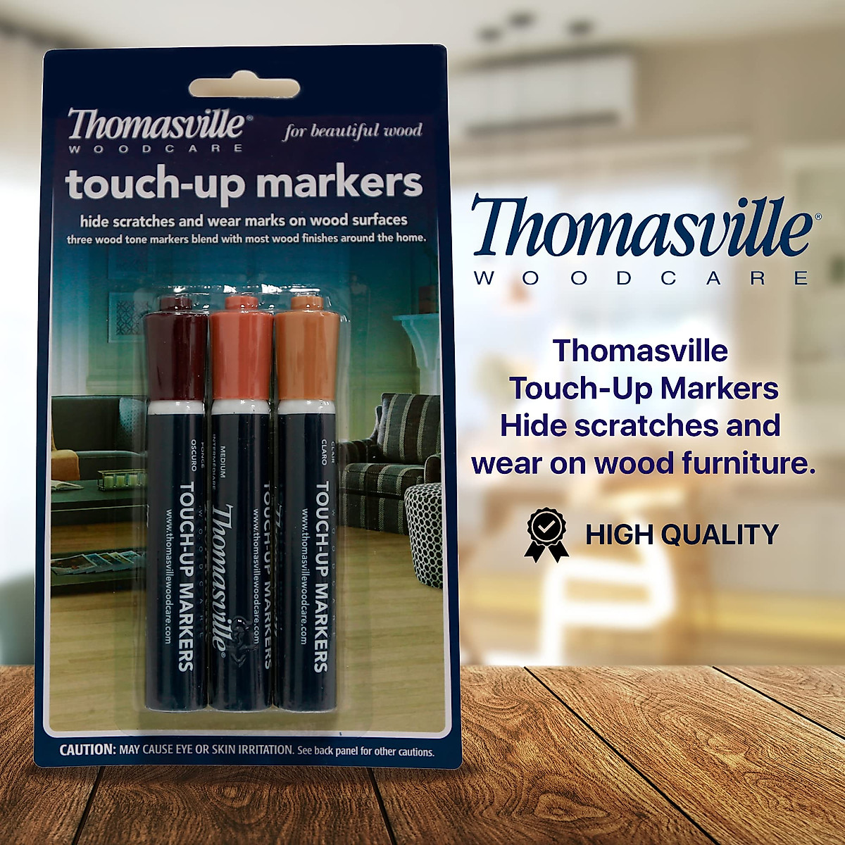Thomasville Touch-Up Markers - Furniture Scratch Repair Pens, Brown, 3 Pack