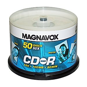 Magnavox CD-R 52x 50 pack Spindle Cake Box