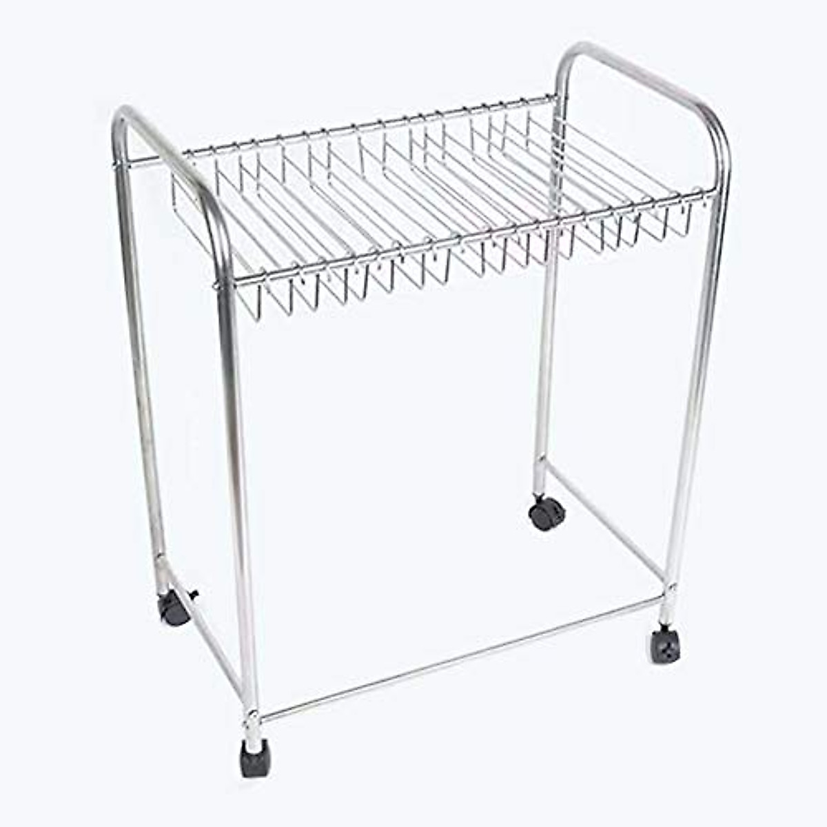 Trolley Stainless Steel Pants Hangers Rolling Trolley, Trouser Skirt Dress Jeans Closet Storage Organizer Rack, Anti Rust, Space Saving (Size : 24 Hangers)