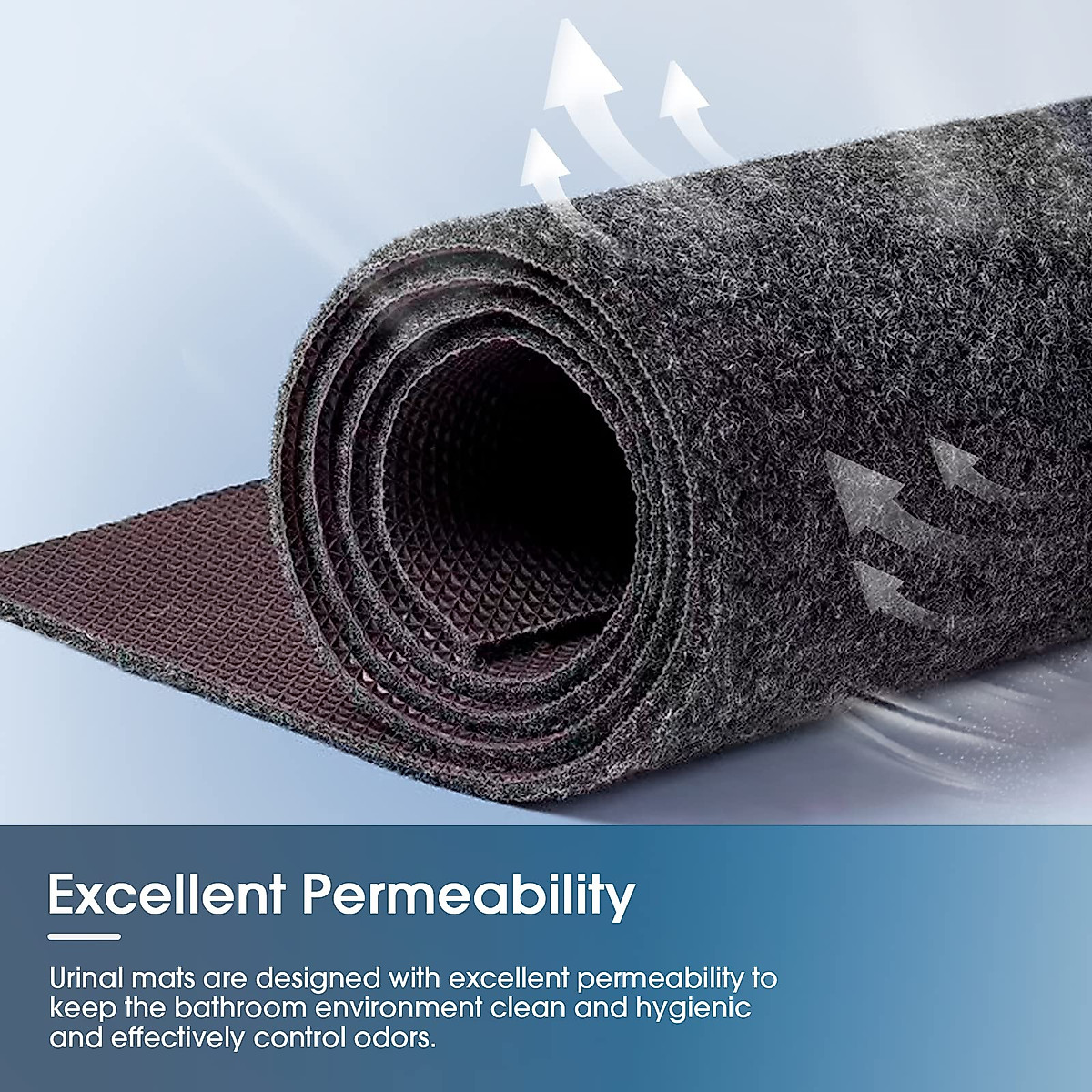 Urinal Mats Commercial Non Slip Splash Mat Floor Urinal Pads for Men Restroom Office Dark Gray 6 Pack for Bathroom Toilet Bulk Washable Disposable Large(17Inch x20.5Inch)