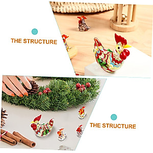 FOYTOKI Japanese Style Animals Statues Home Decors 4pcs Animal Decorations Japanese-Style Glass Crafts Rooster Statue Glass Animal Miniature